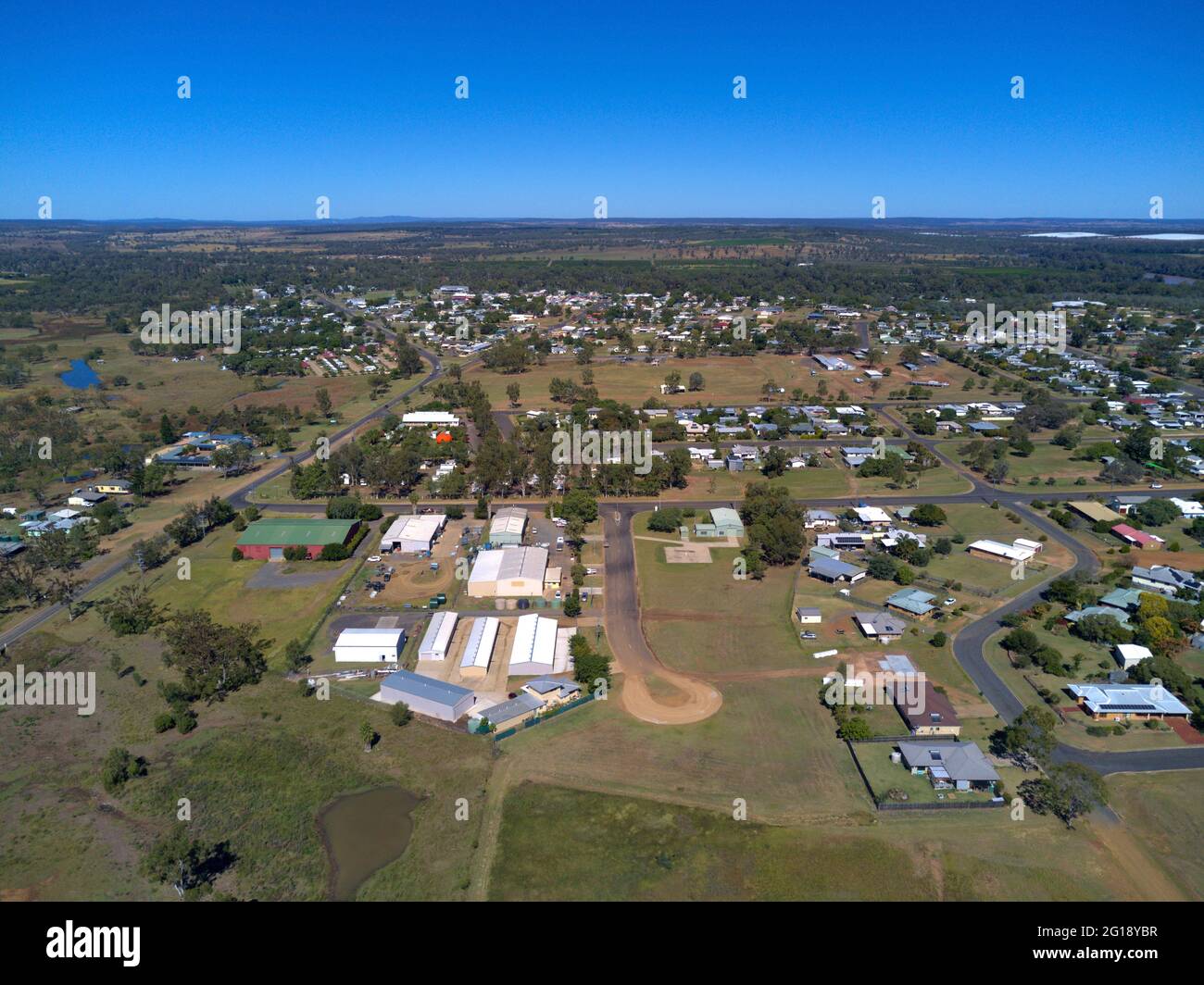 Aerial of housing in Mundubbera North Burnett Queensland Australia ...