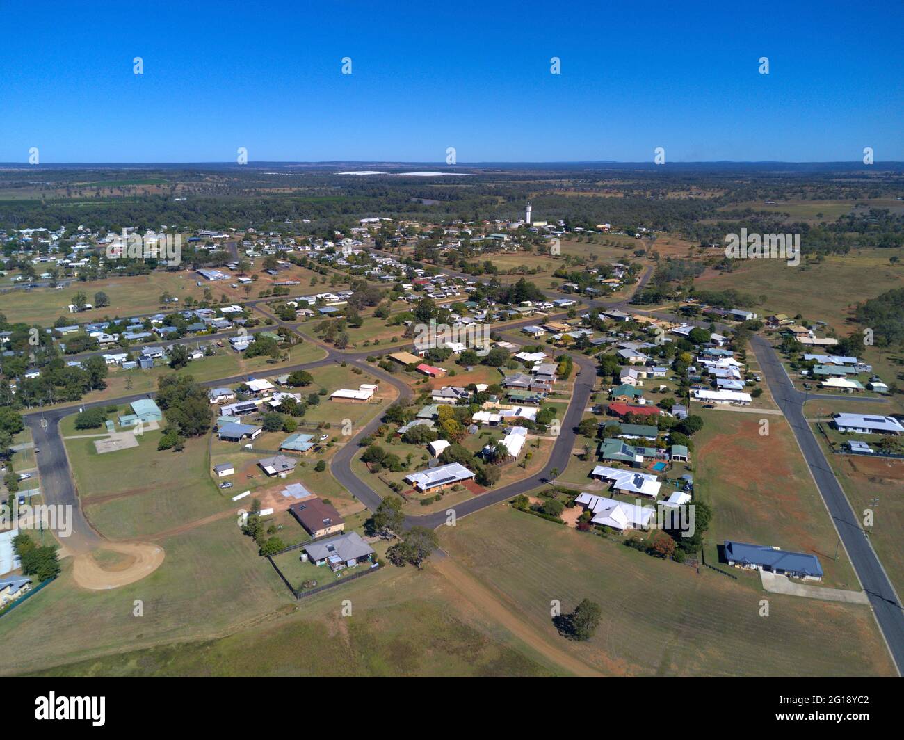 Aerial of housing in Mundubbera North Burnett Queensland Australia ...