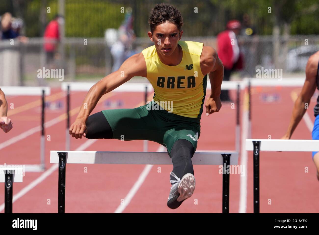 Peyton Kilheffer of Brea Olinda wins 300m hurdles heat in 38.98 for the ...