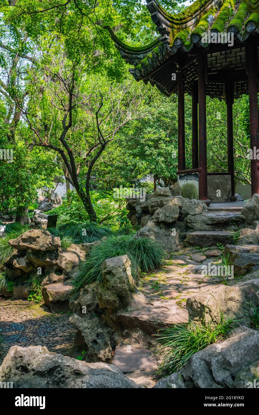 Inside view of Liuyuan garden, a traditional Chinese garden and UNESCO ...