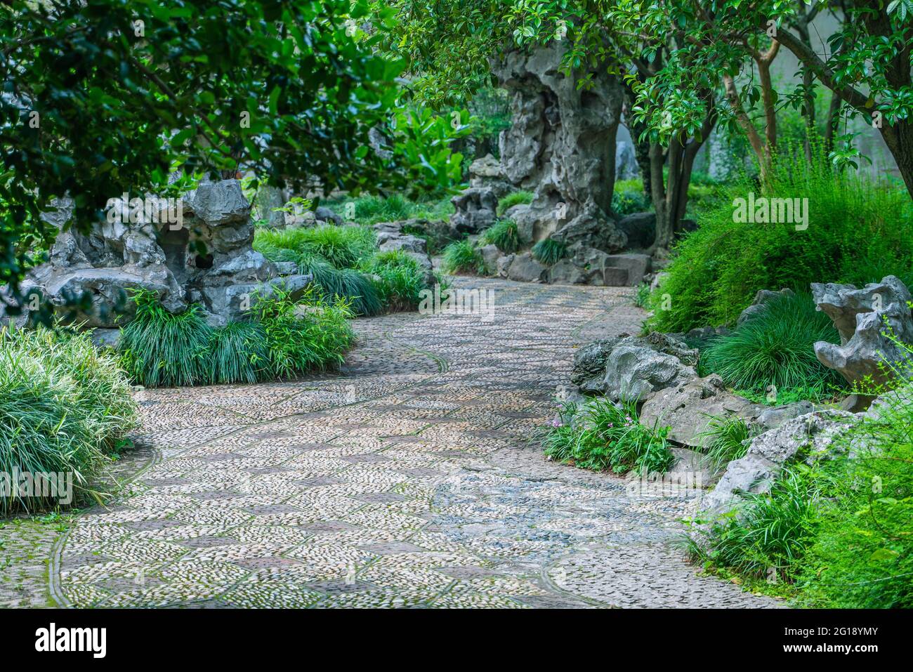 Inside view of Liuyuan garden, a traditional Chinese garden and UNESCO ...