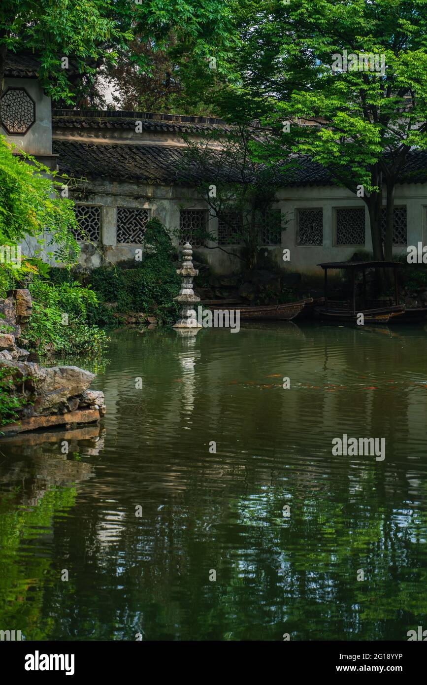 Inside view of Liuyuan garden, a traditional Chinese garden and UNESCO ...