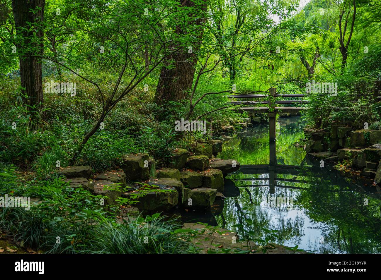 Inside view of Liuyuan garden, a traditional Chinese garden and UNESCO ...