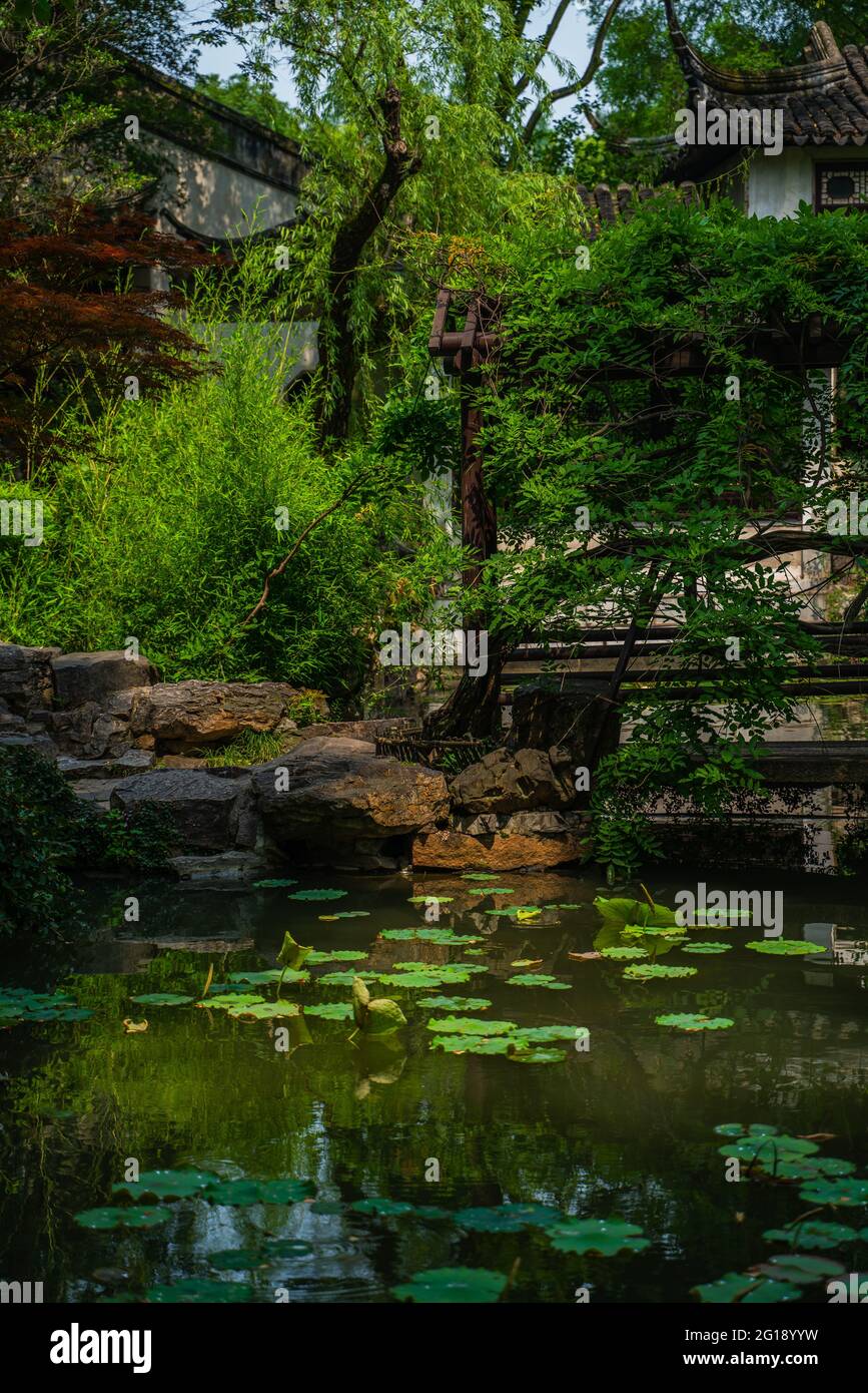 Inside view of Liuyuan garden, a traditional Chinese garden and UNESCO ...