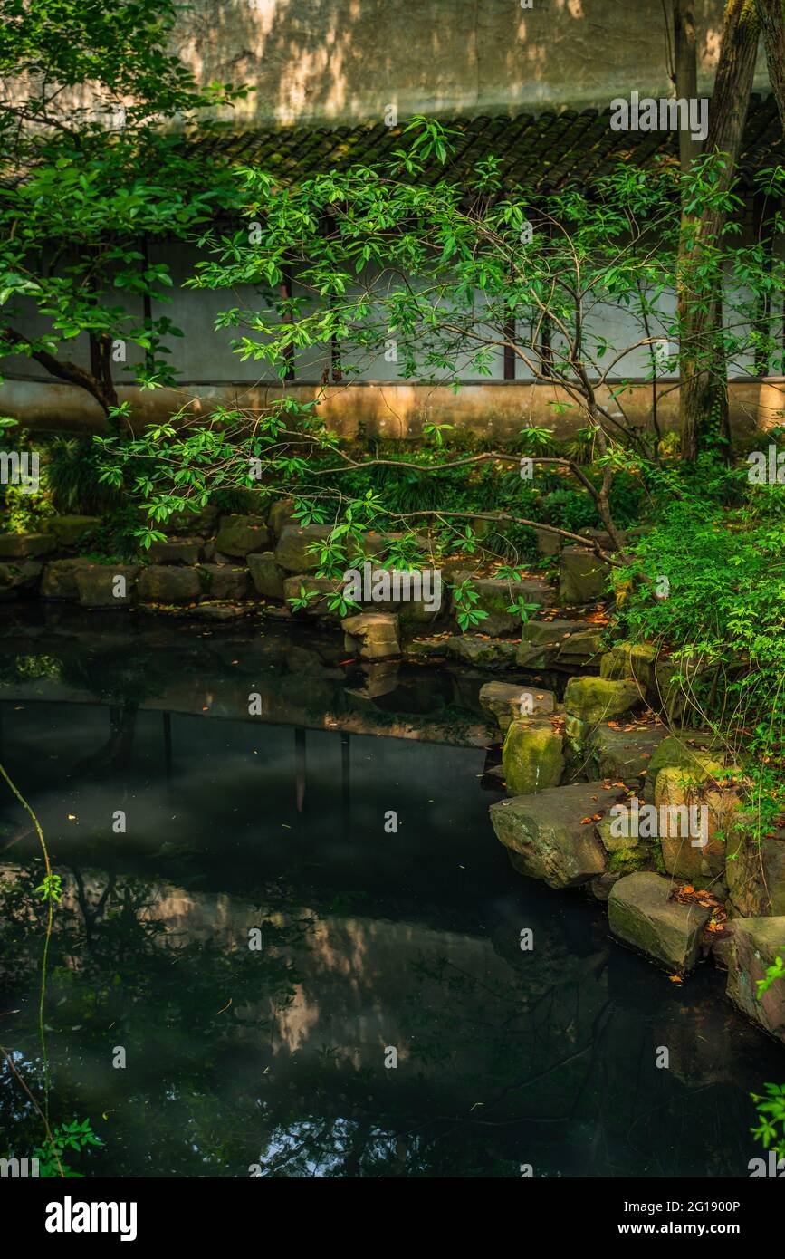 Inside view of Liuyuan garden, a traditional Chinese garden and UNESCO ...