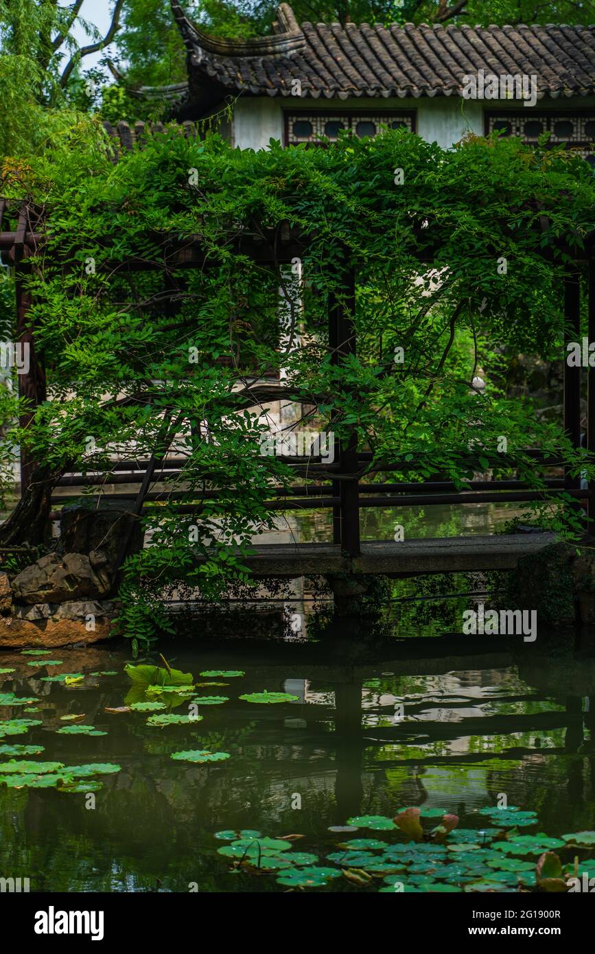 Inside view of Liuyuan garden, a traditional Chinese garden and UNESCO ...