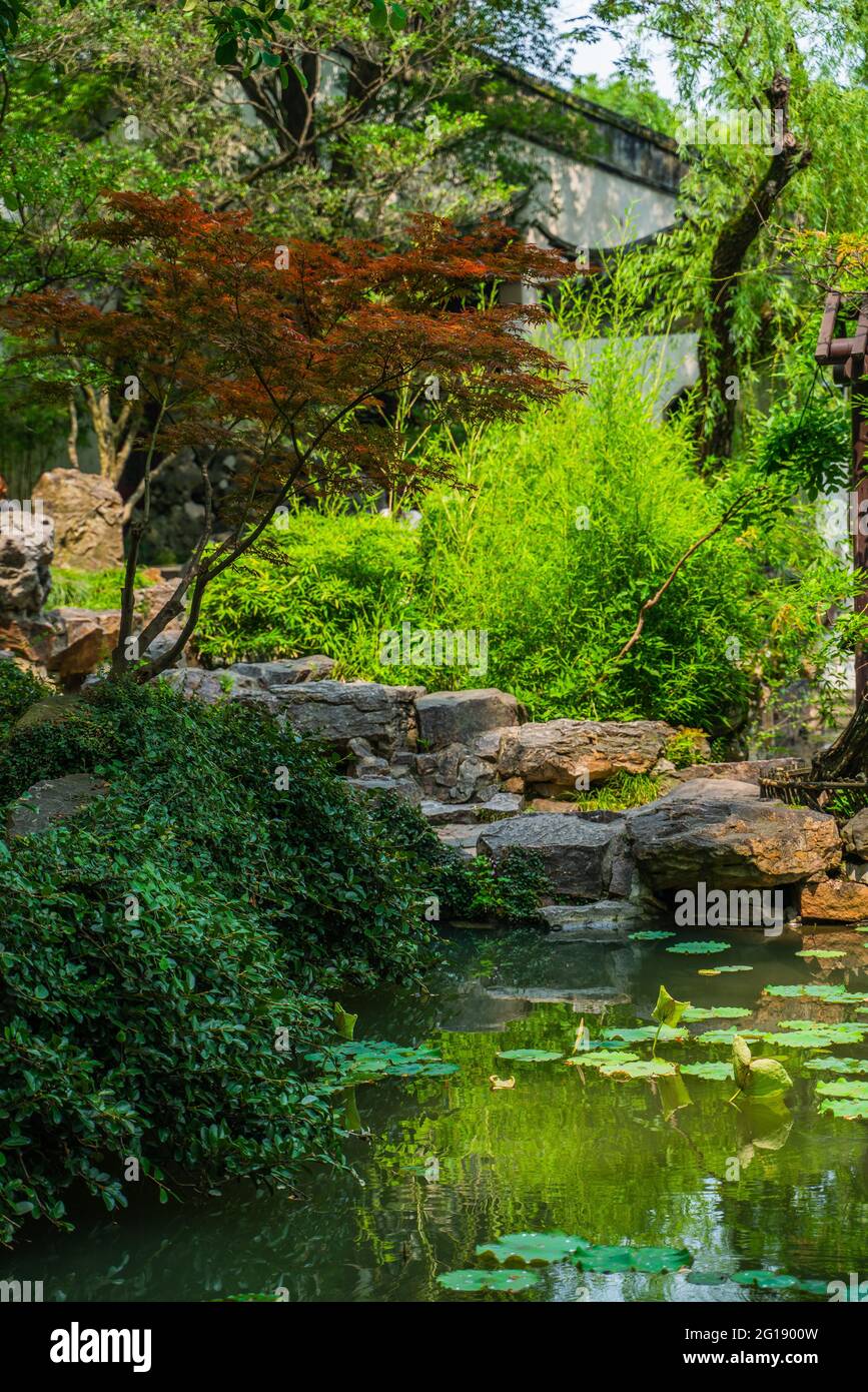 Inside view of Liuyuan garden, a traditional Chinese garden and UNESCO ...