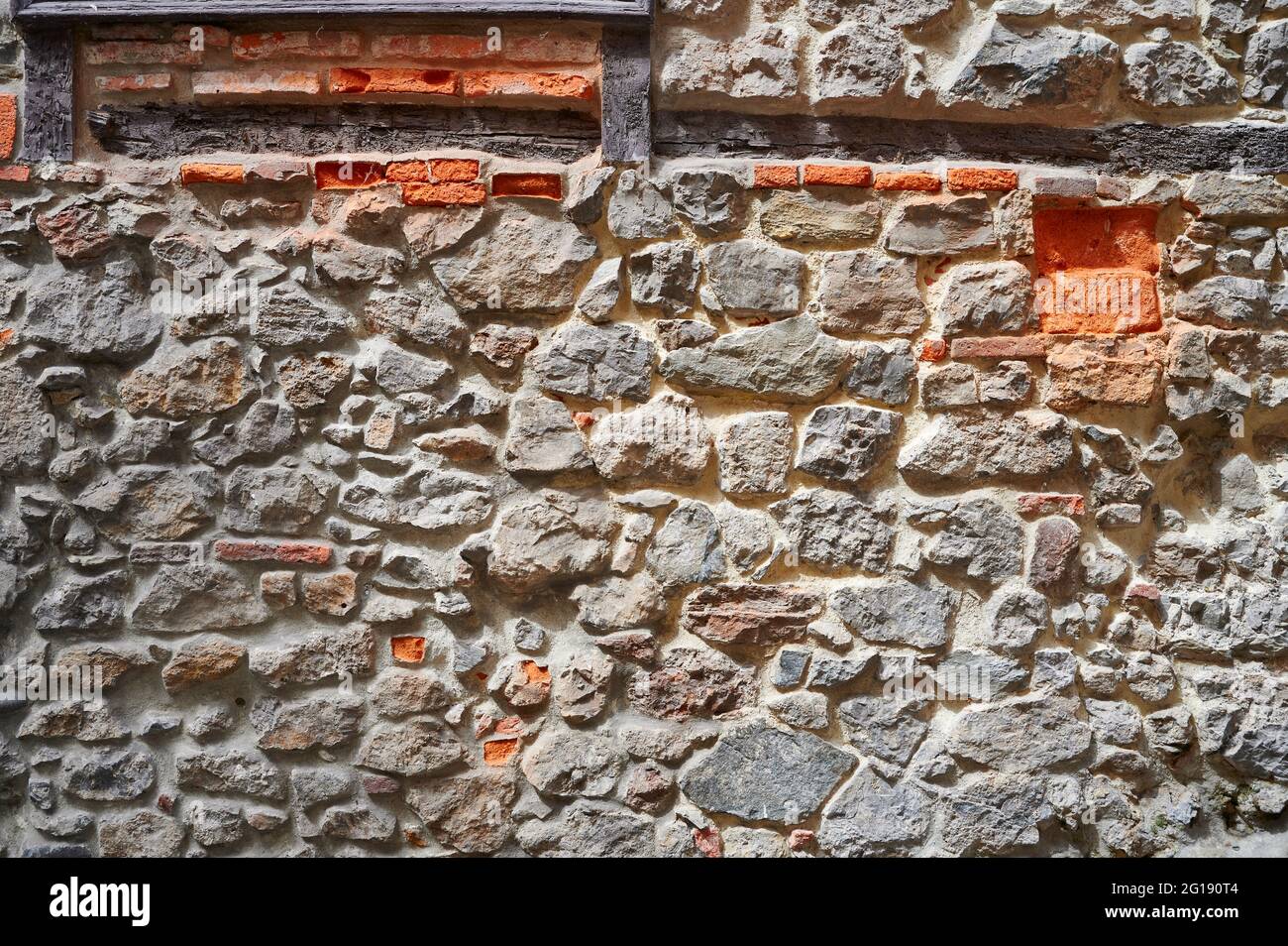 Detail of the ancient stone and bricks wall Stock Photo - Alamy