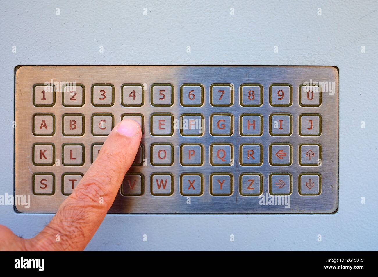 Detail of finger and keyboard Stock Photo - Alamy