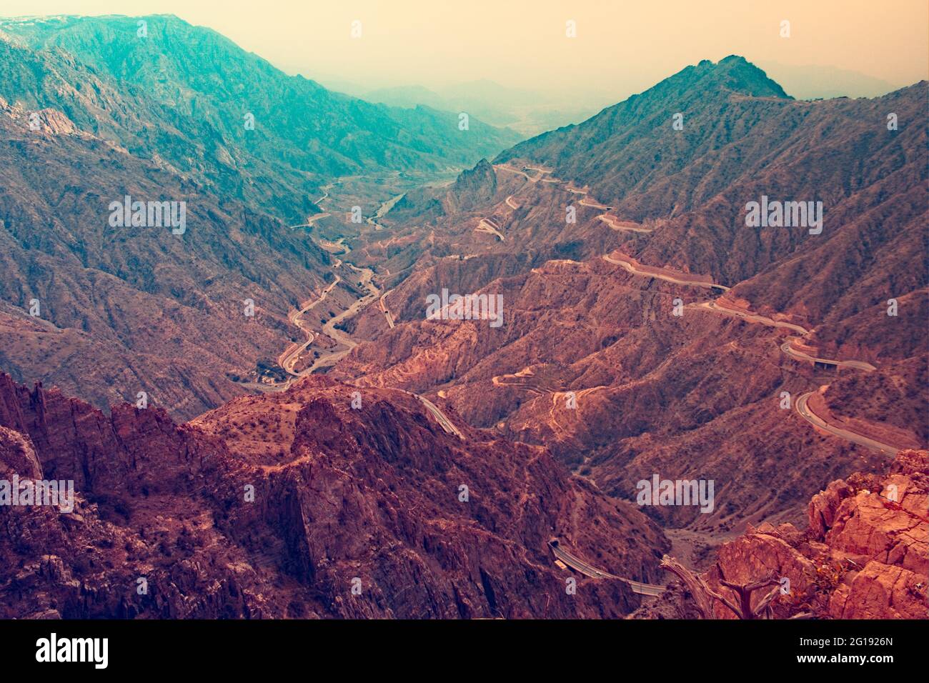 Saudi arabia mountains aerial hi-res stock photography and images - Alamy