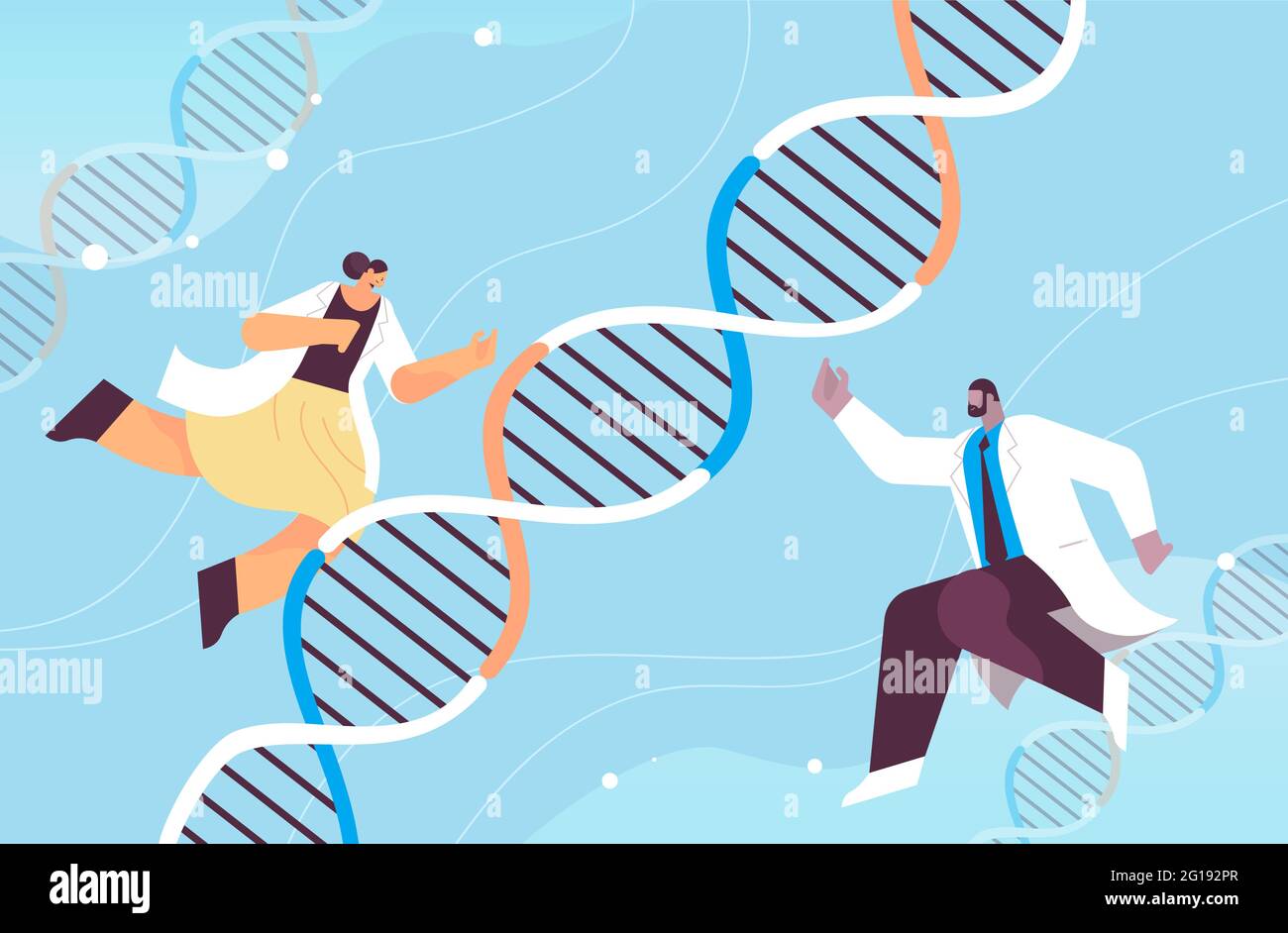 Scientists Working With Dna Helical Molecule Researchers Making