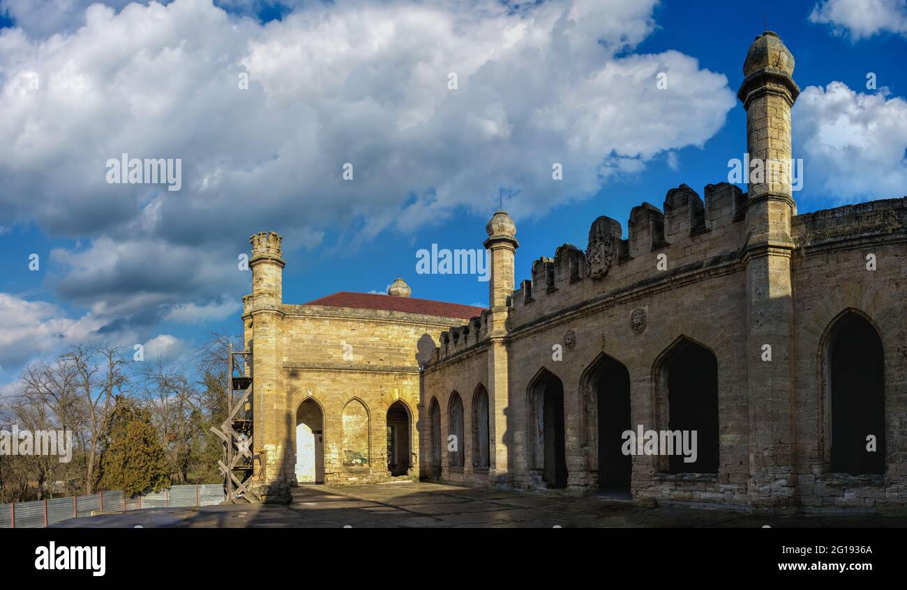 Ruined Kuris manor or Kuris castle in the Petrovka village, Odessa ...