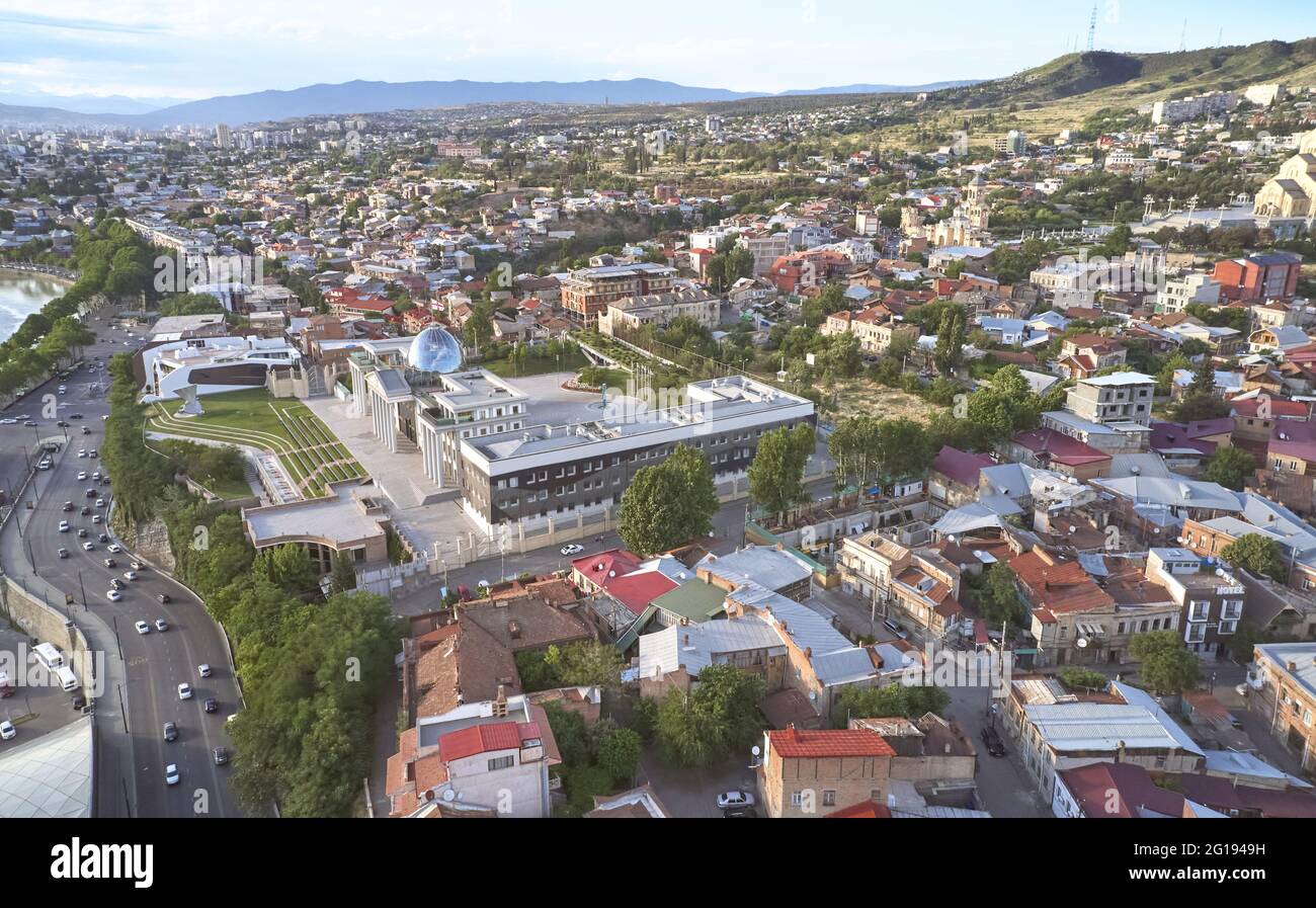 President palace in Georgia Tbilisi aerial drone view Stock Photo - Alamy