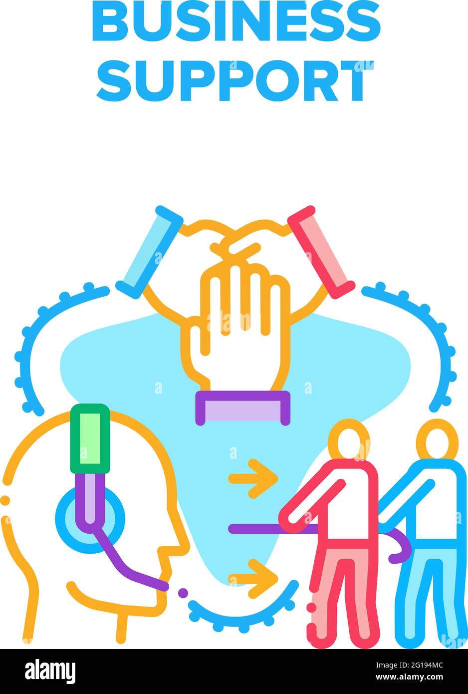 Business Support And Advise Vector Concept Color Stock Vector Image ...