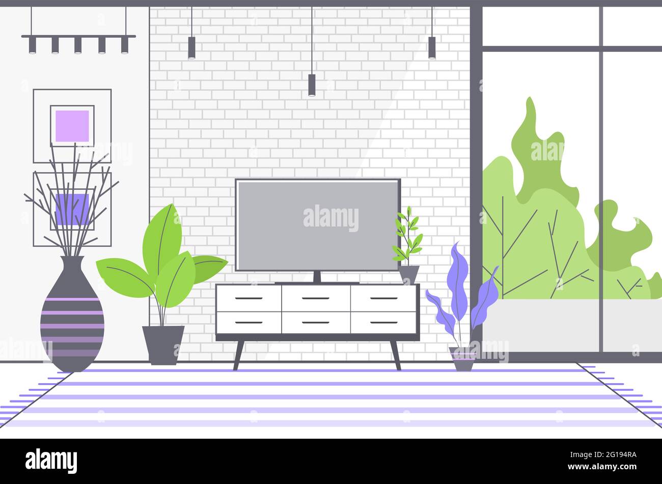 empty no people living room interior modern apartment design horizontal ...