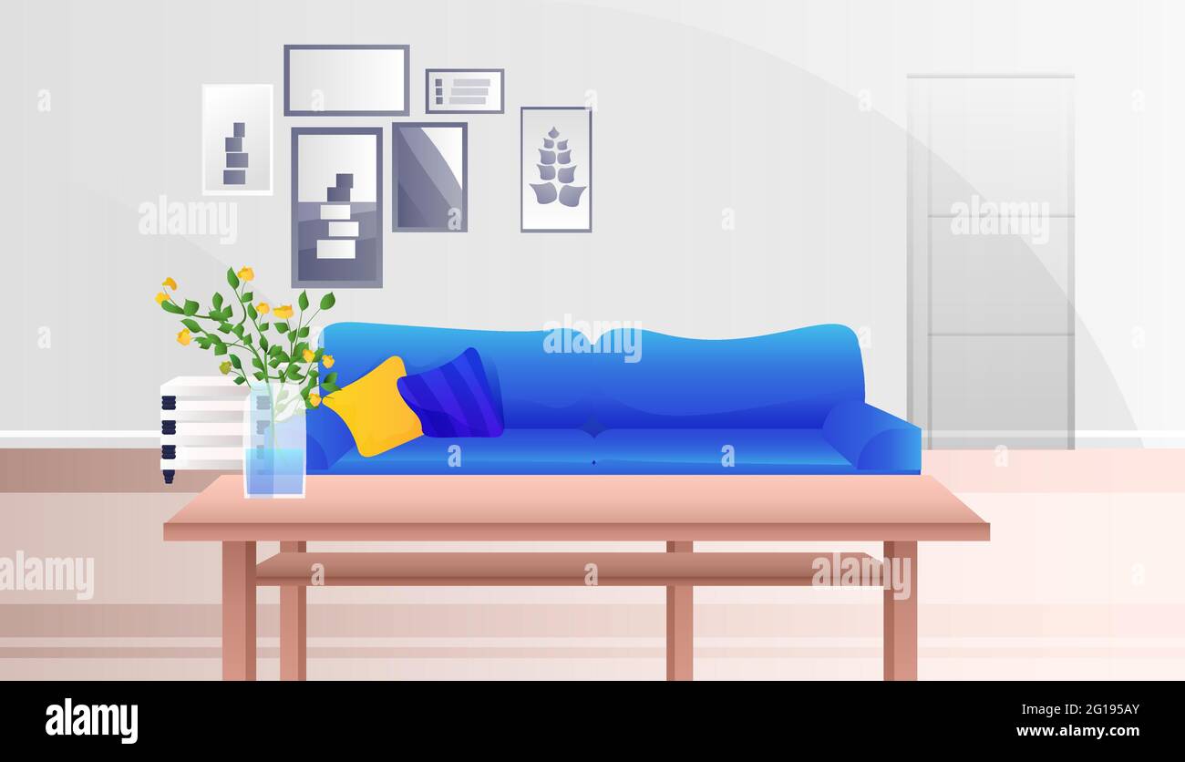 empty no people living room interior modern apartment design horizontal ...