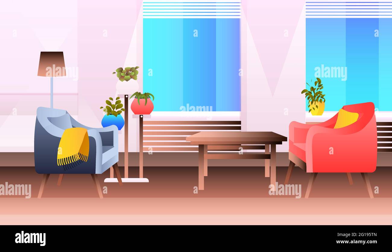 empty no people living room interior modern apartment design horizontal ...