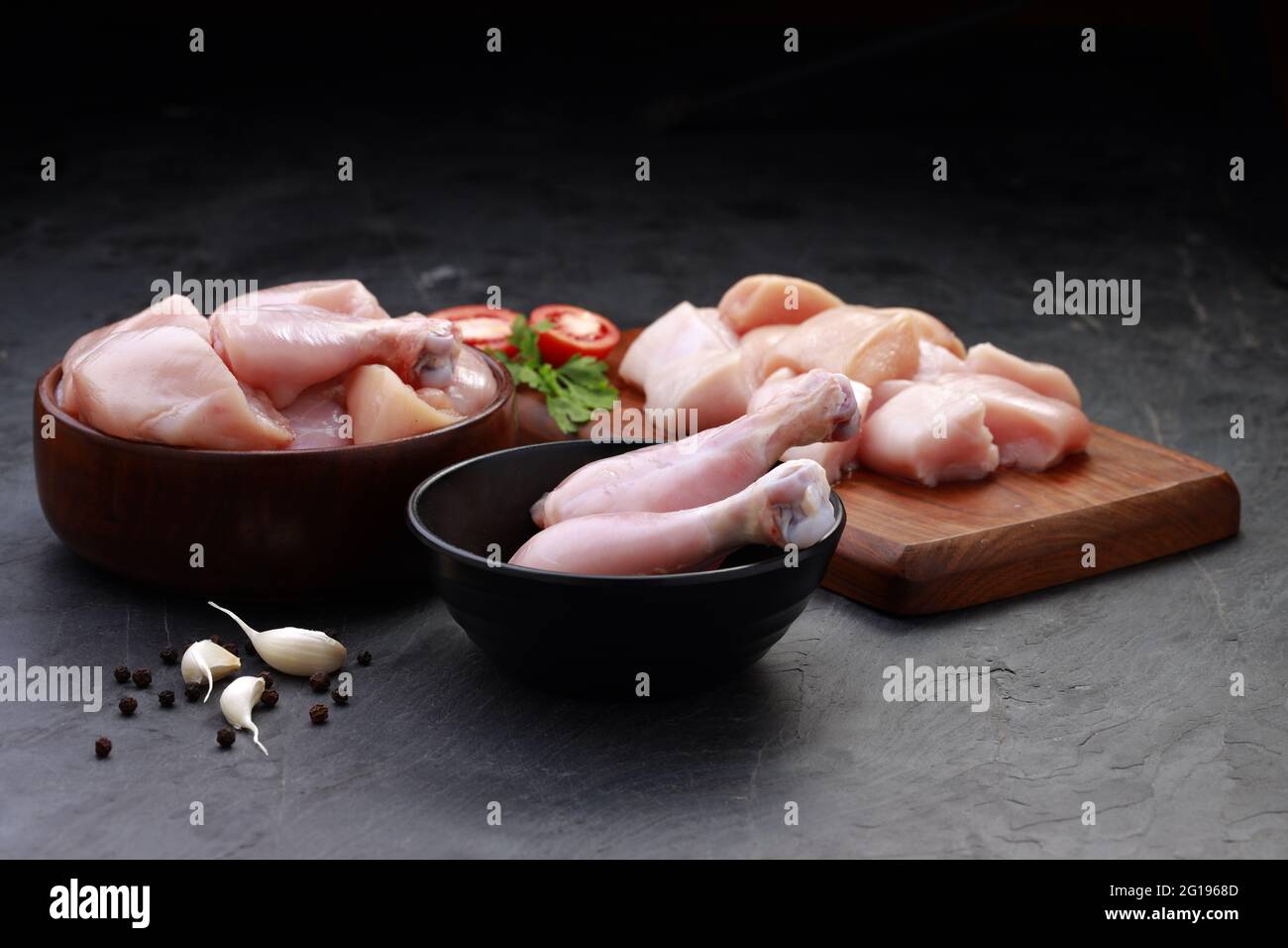 Raw chicken cuts combo, combination of skinless chicken curry cuts ...