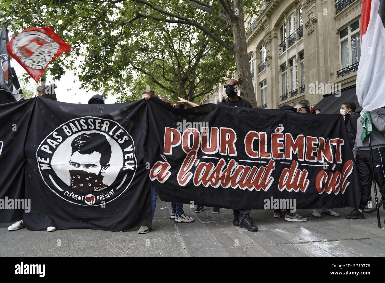 Paris, France. 6th June, 2021. Anti-fascist demonstration in tribute to ...