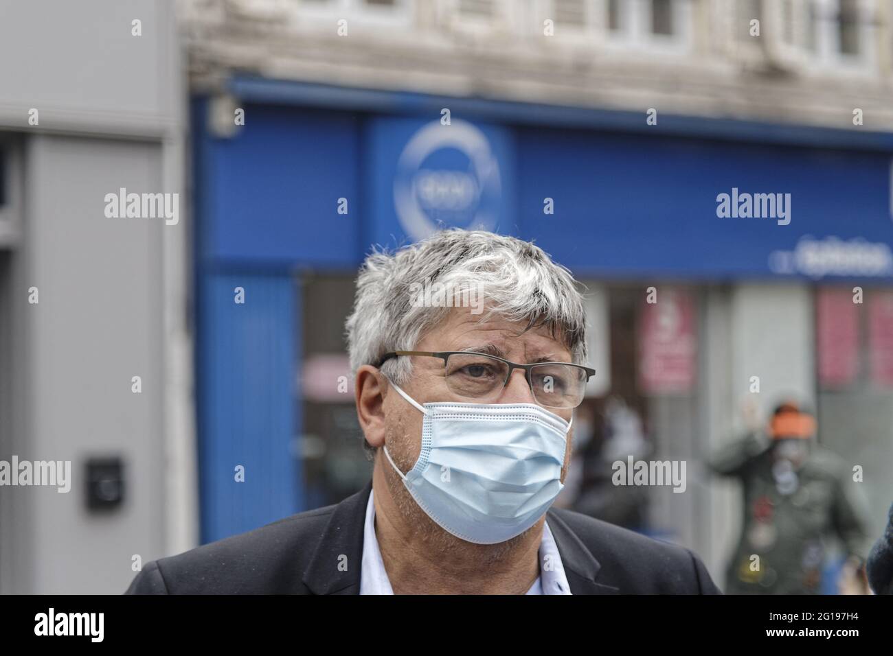 Paris, France. 6th June, 2021. Éric Coquerel attends the anti-fascist ...