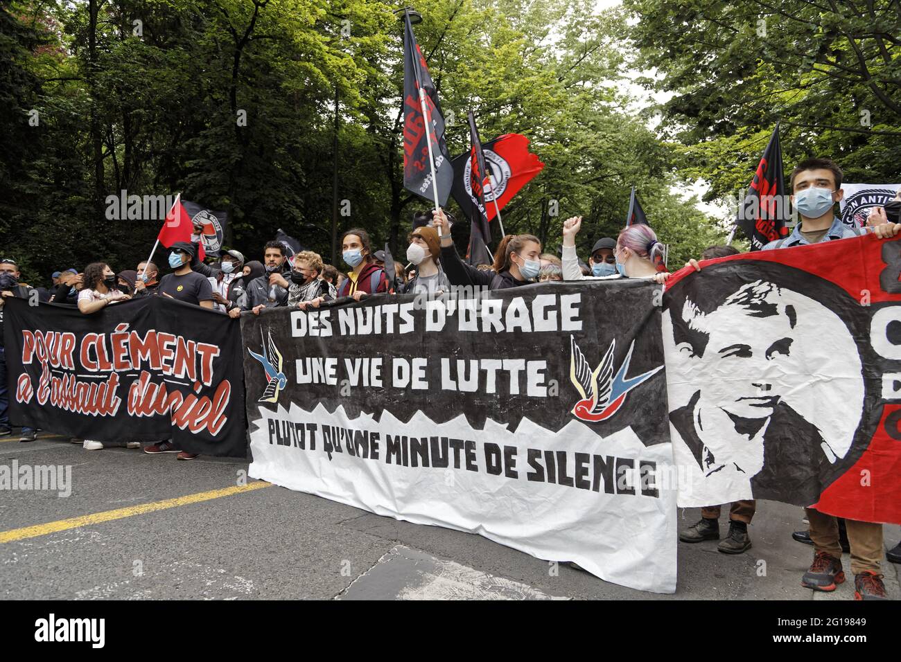 Paris, France. 6th June, 2021. Anti-fascist demonstration in tribute to ...