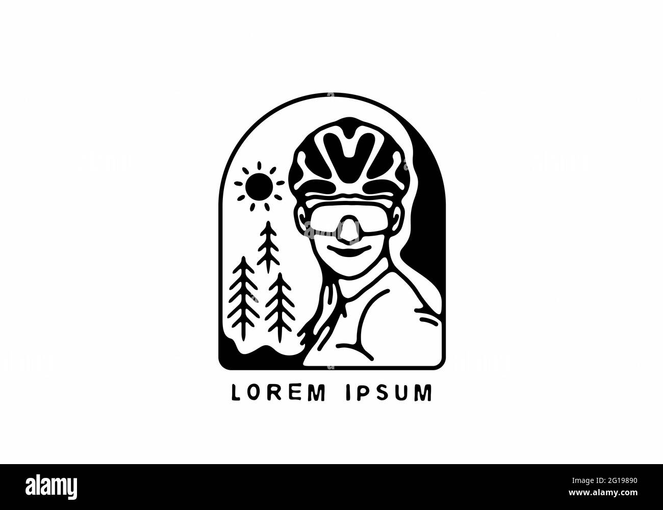 Line art logo badge design Stock Vector Image & Art - Alamy