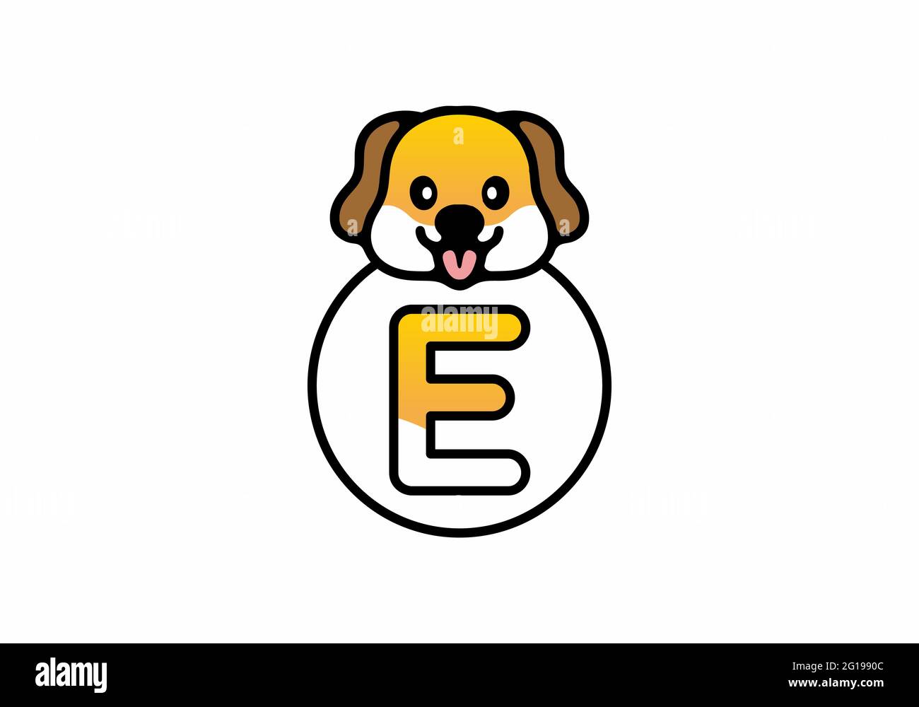 Cute dog head with E initial letter design Stock Vector Image & Art - Alamy