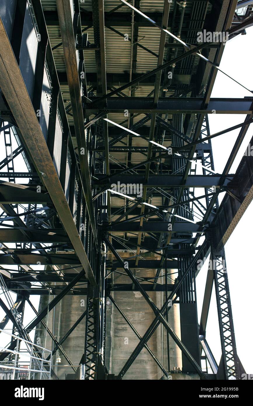 Tacoma, Washington, USA. March 2021. Murray Morgan Bridge. Sea port ...