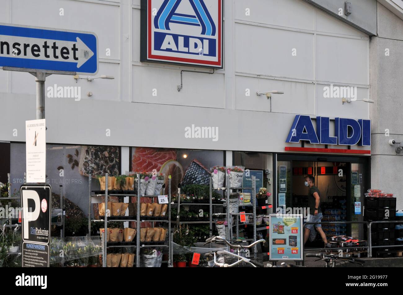 Copenhagen, Denmark. 06 June 2021, Deutsche Aldi grocery store in ...