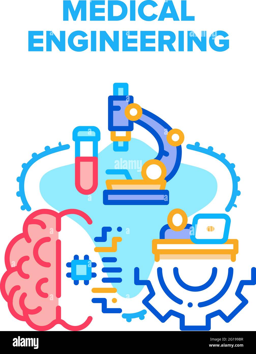 Medical Engineering Process Vector Concept Color Stock Vector Image ...