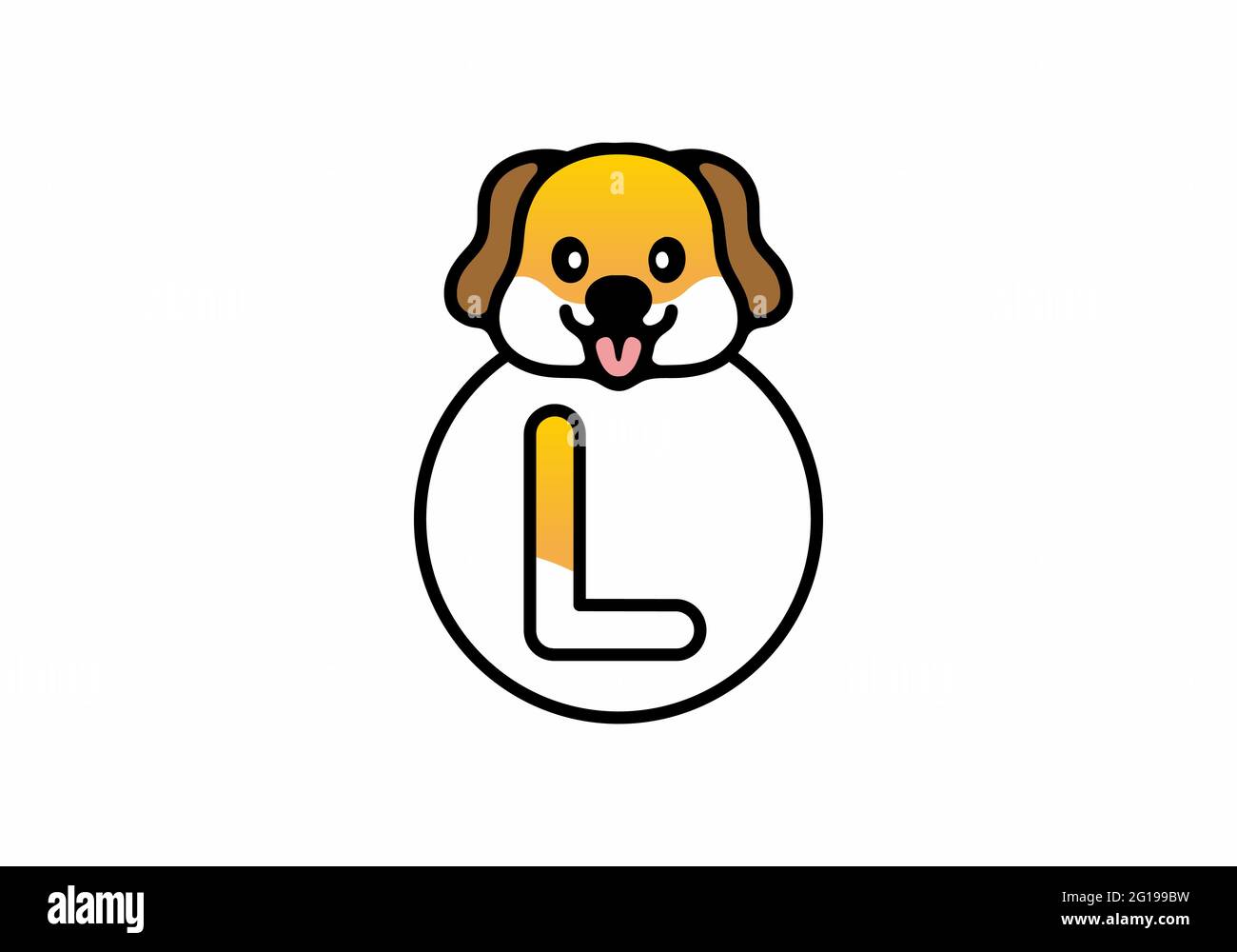 Cute dog head with L initial letter design Stock Vector Image & Art - Alamy