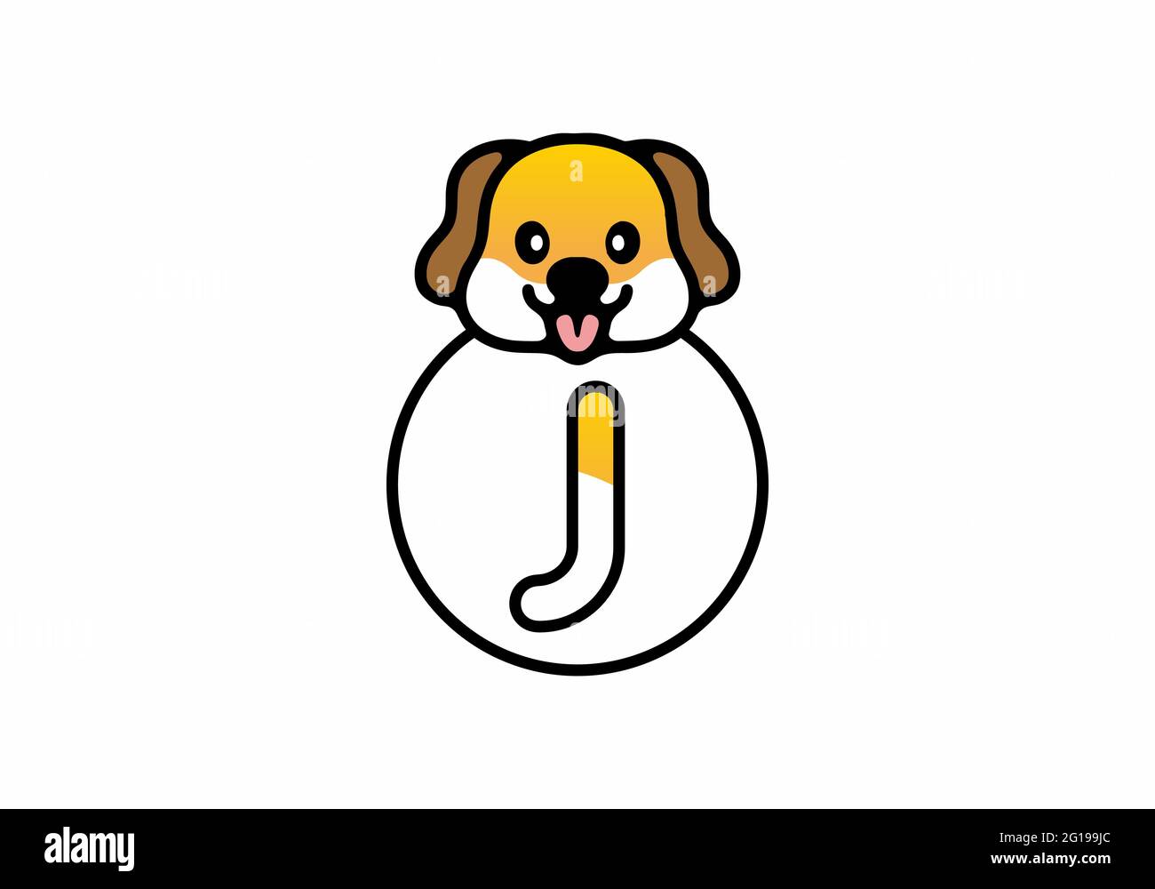 Cute dog head with J initial letter design Stock Vector Image & Art - Alamy