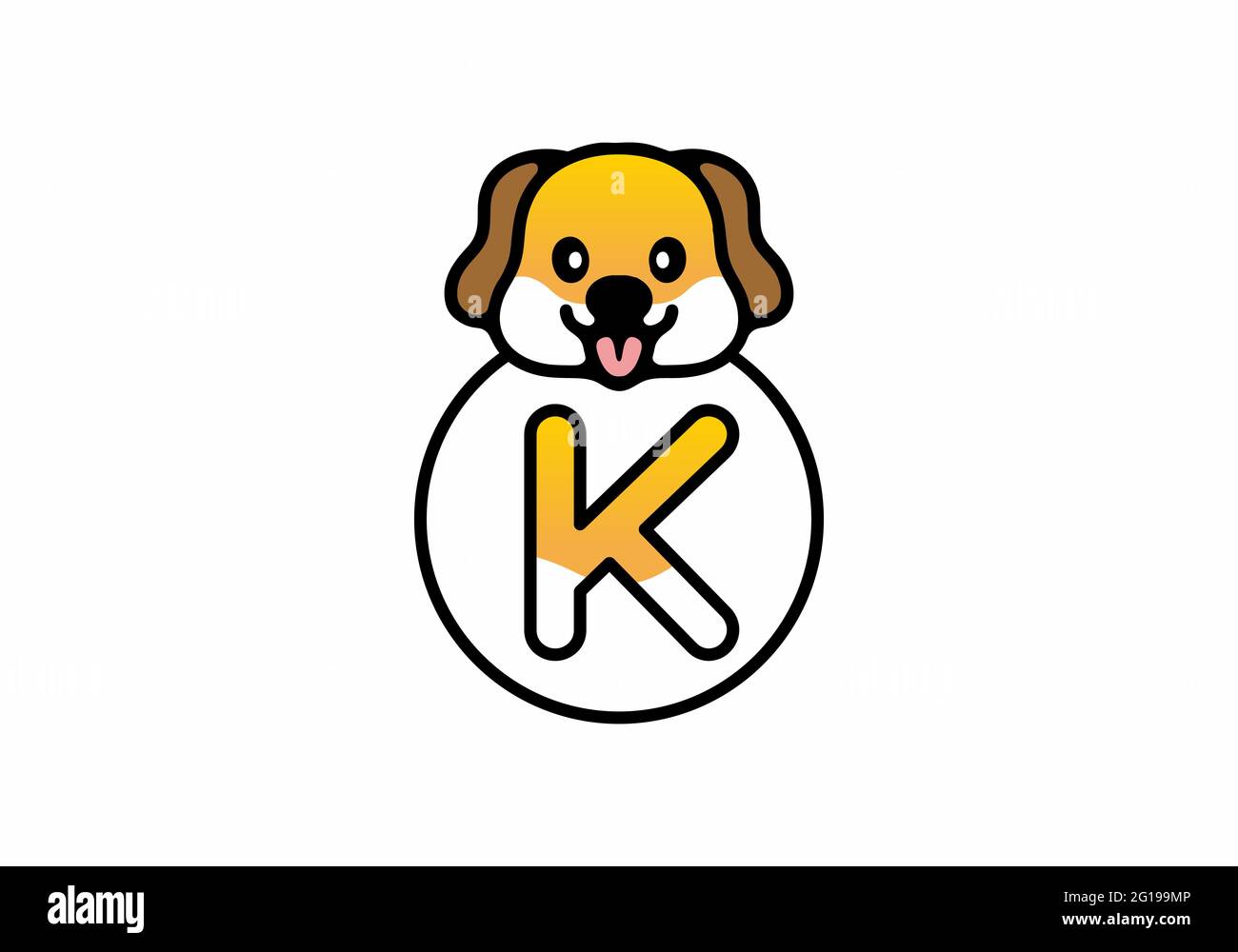 Cute dog head with K initial letter design Stock Vector Image & Art - Alamy