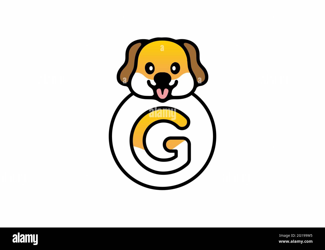 Cute dog head with G initial letter design Stock Vector Image & Art - Alamy