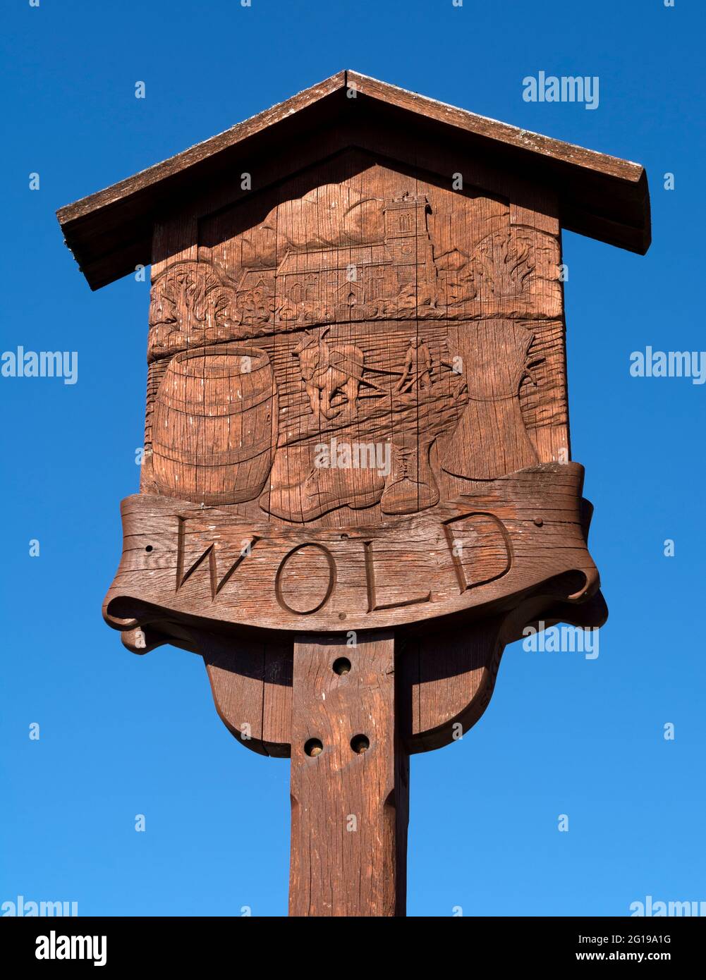 Old village sign (Wold), Northamptonshire, England, UK Stock Photo - Alamy