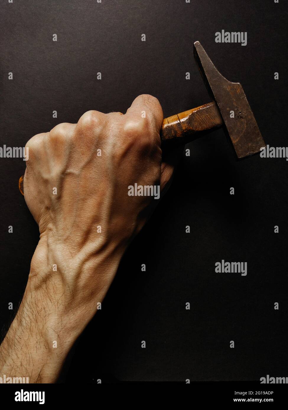 Top view craftsman hand holding hi-res stock photography and images - Alamy