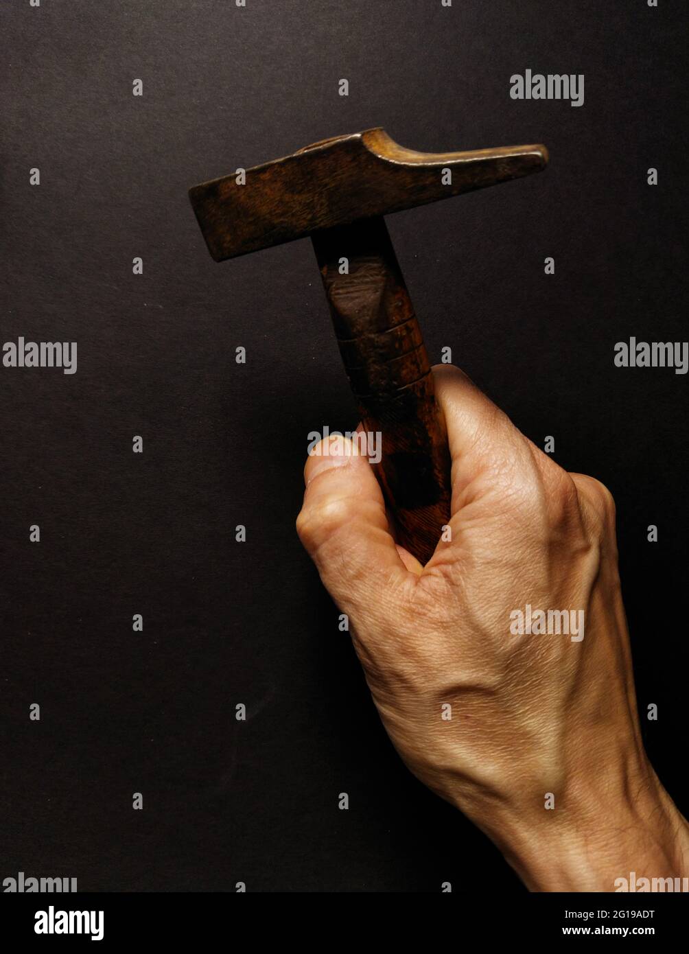 Top view craftsman hand holding hi-res stock photography and images - Alamy