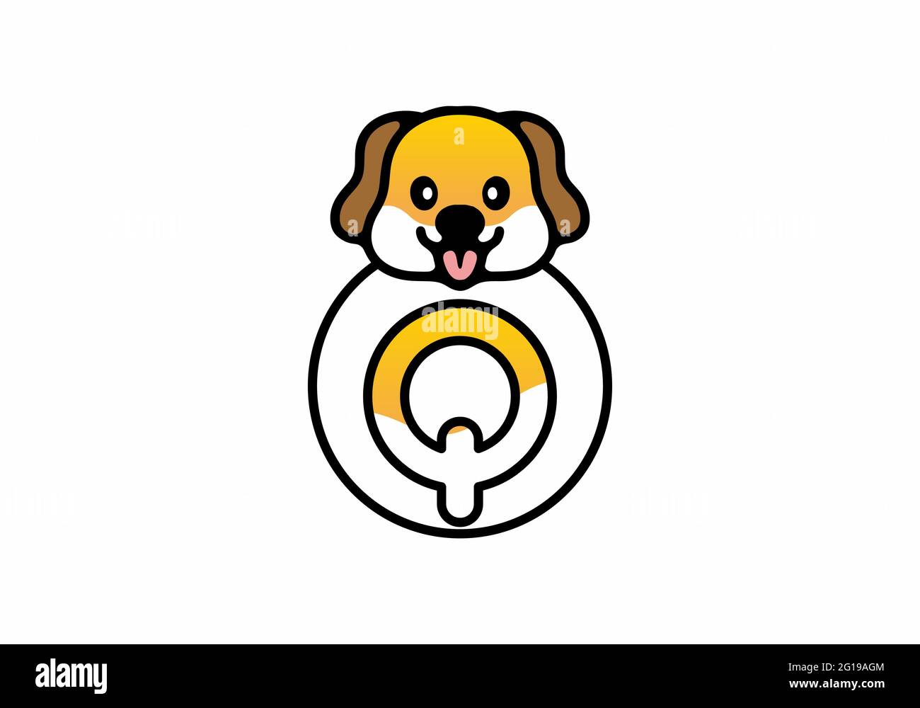 Cute dog head with Q initial letter design Stock Vector Image & Art - Alamy