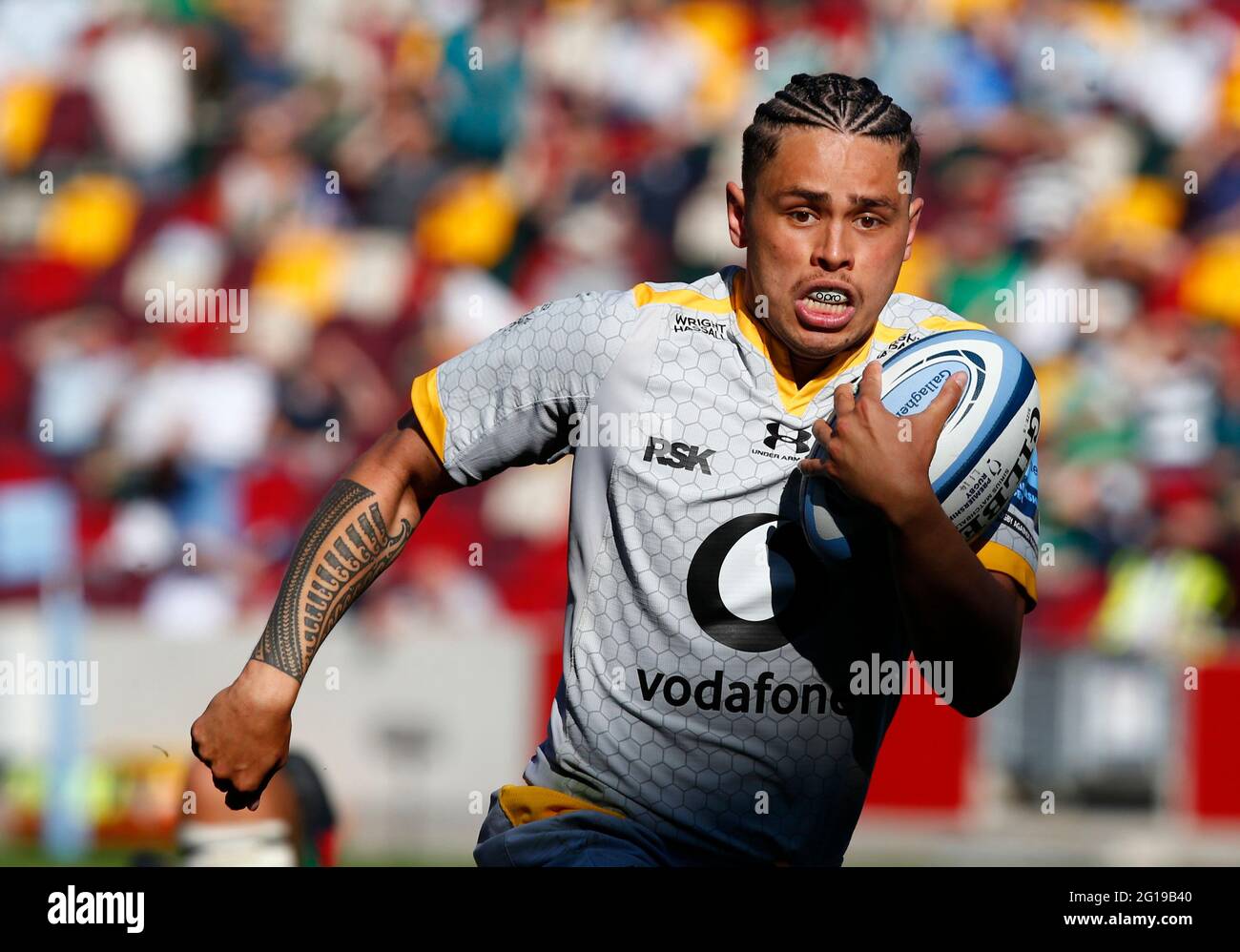 BRENTFORD, ENGLAND - JUNE 05: Jacob Umaga of Wasps RFC during Gallagher ...