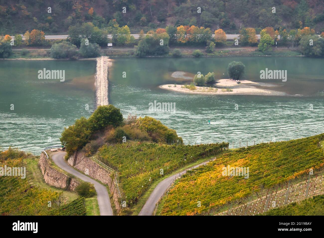 Aerial view of Rhein river in Germany Stock Photo - Alamy
