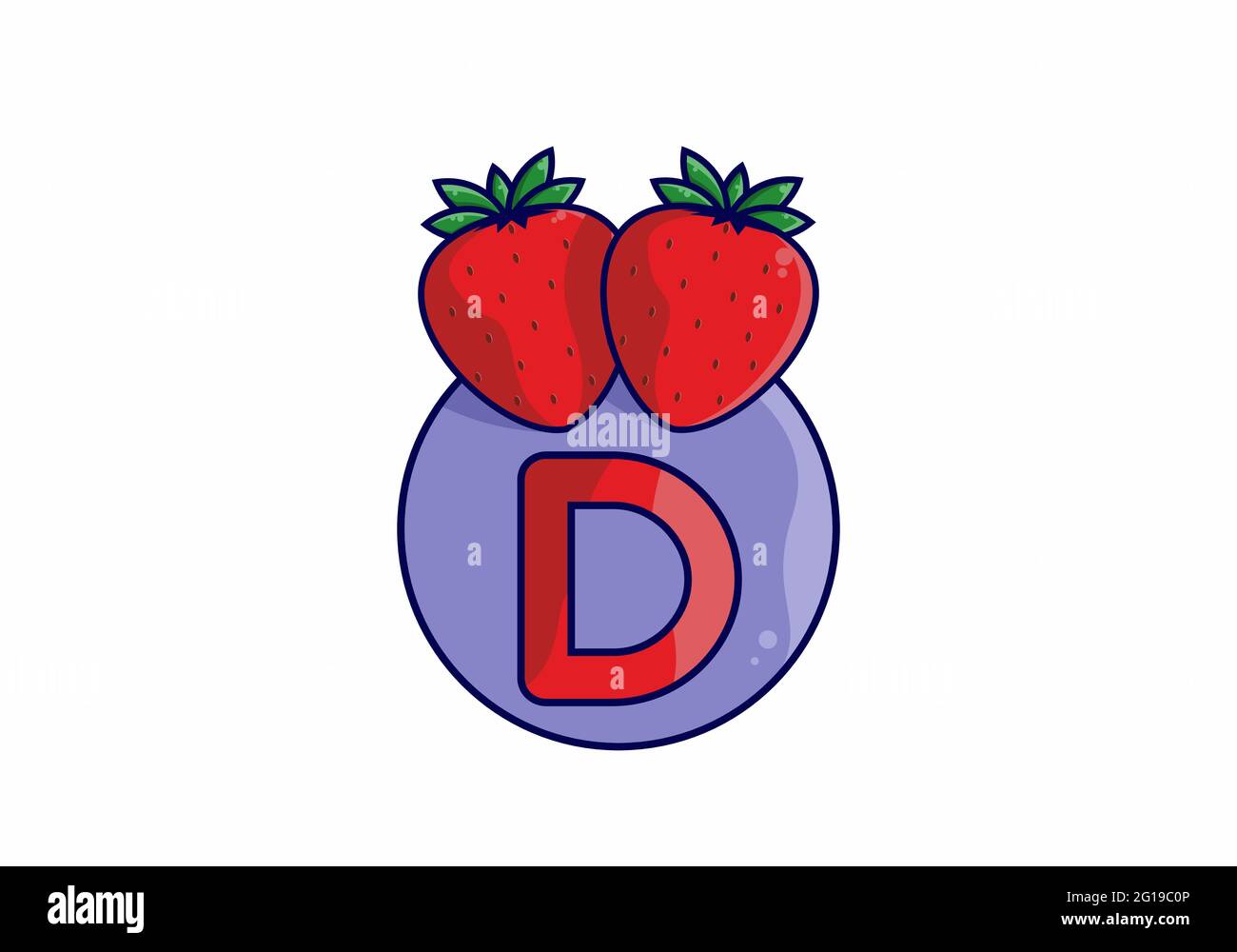 Red strawberry with D initial letter design Stock Vector Image & Art ...
