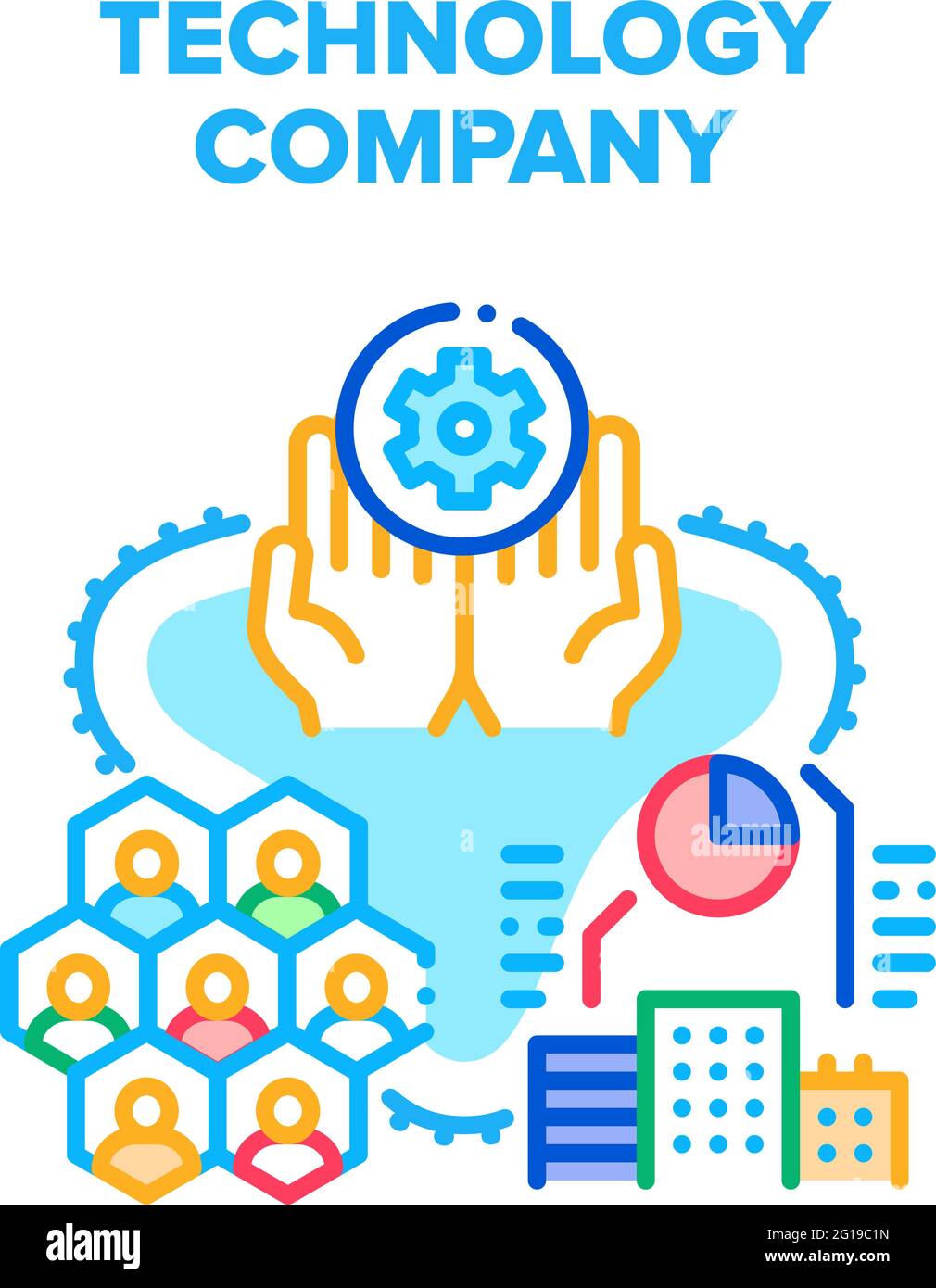 Technology Business Company Vector Concept Color Stock Vector Image ...