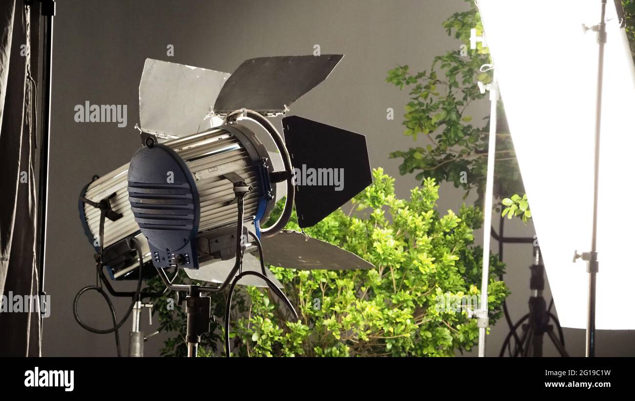 Studio light equipments for photo or film movie video. Light set for ...