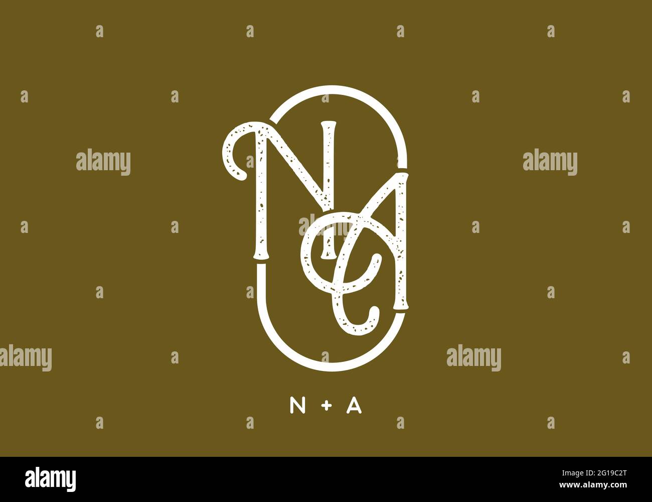 White brown of NA initial vintage design Stock Vector Image & Art - Alamy