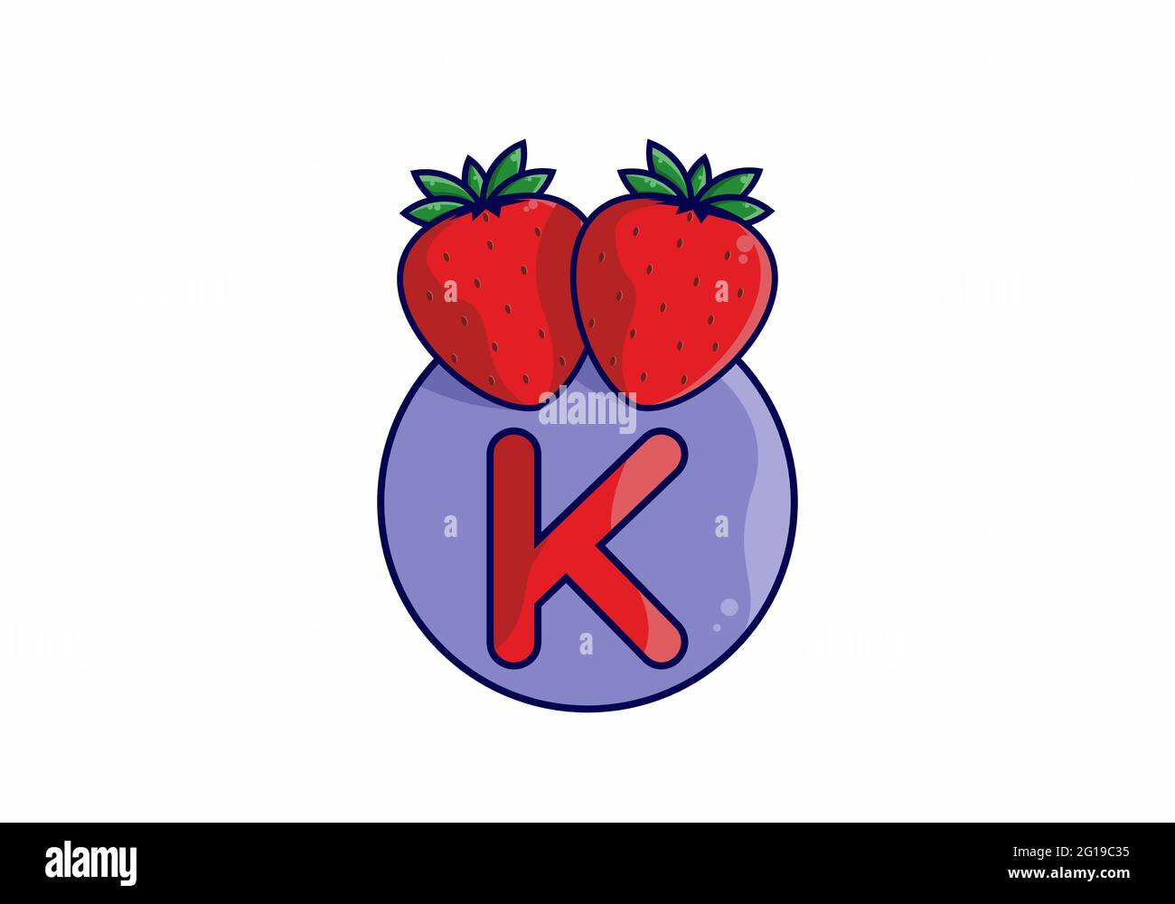 Red strawberry with K initial letter design Stock Vector Image & Art ...