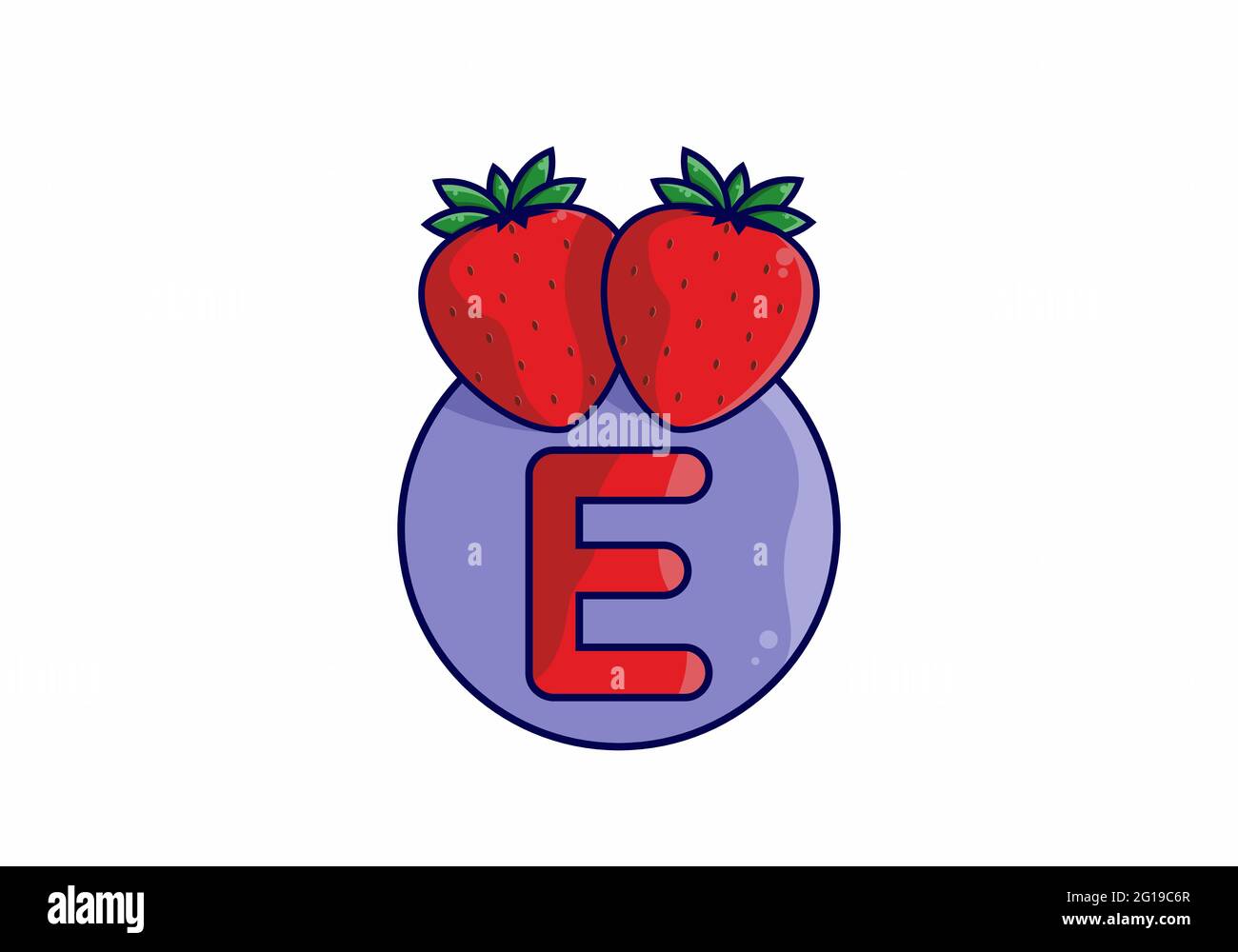 Red strawberry with E initial letter design Stock Vector Image & Art ...