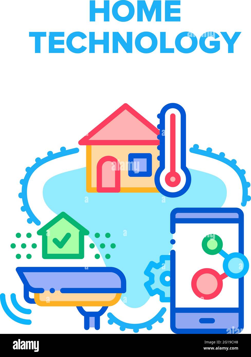 Home Technology Vector Concept Color Illustration Stock Vector Image ...