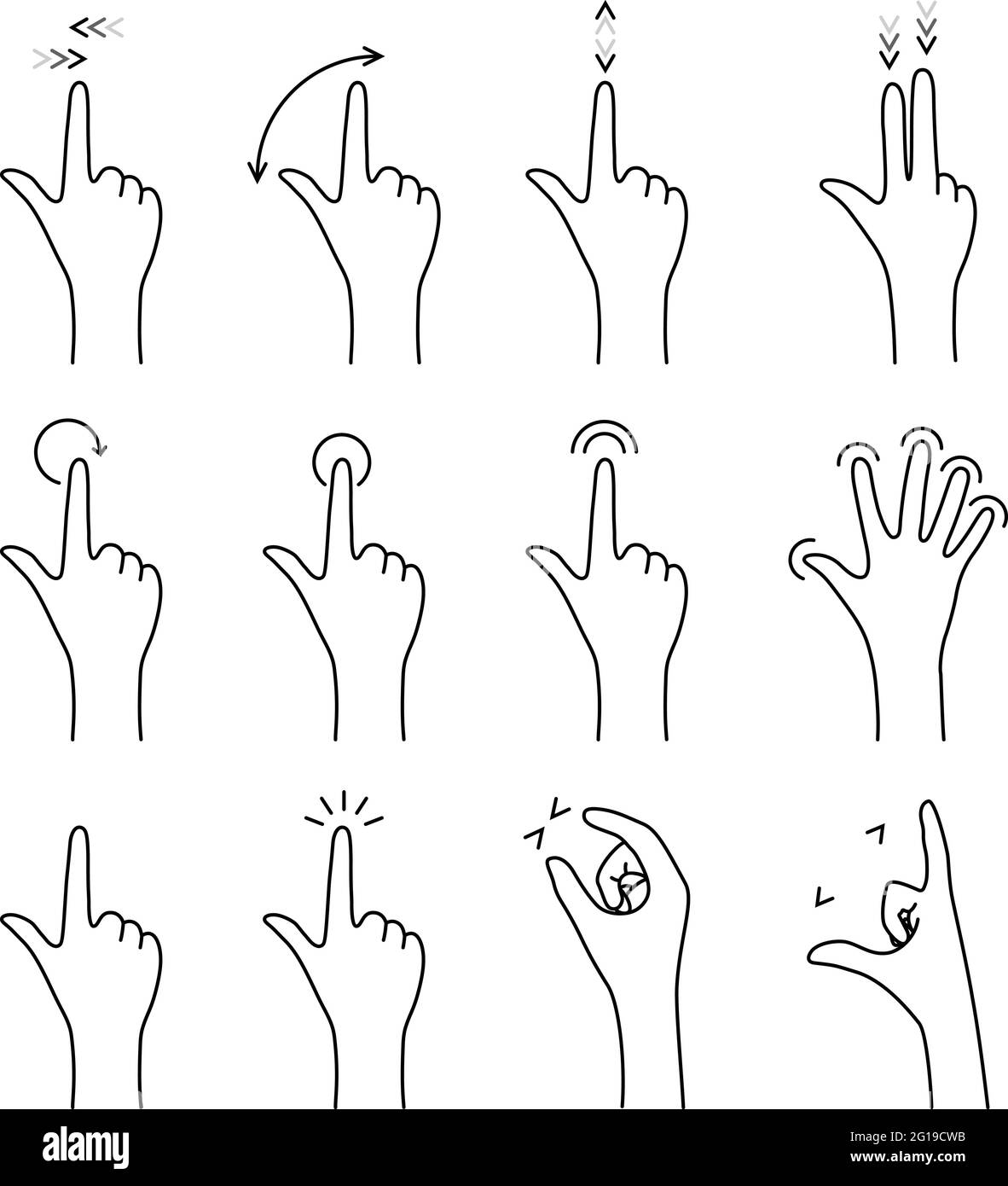 gesture with arrows for touch pad screen Stock Vector Image & Art - Alamy