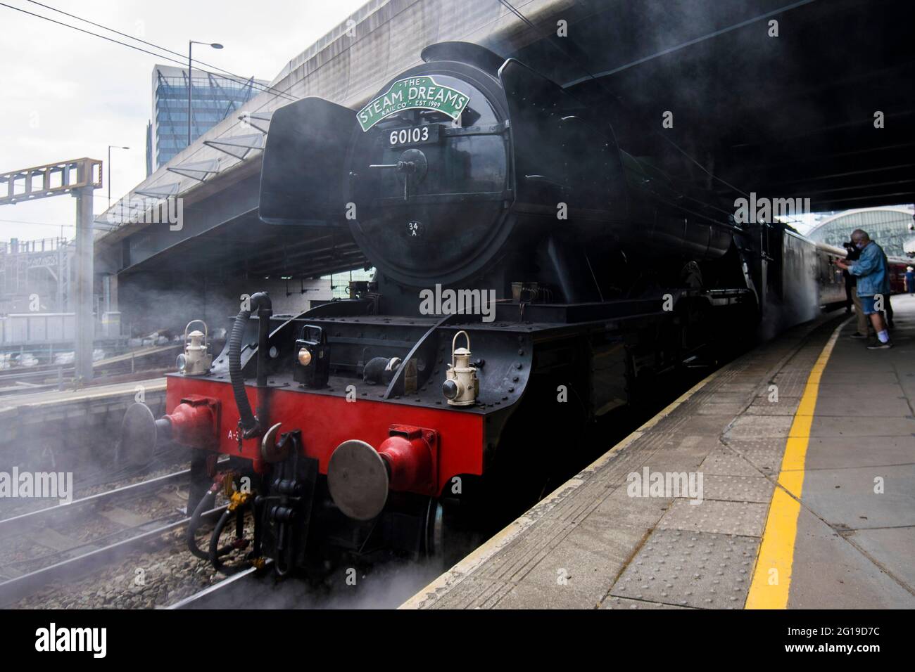 The Flying Scotsman at Paddington Station in London before its journey ...