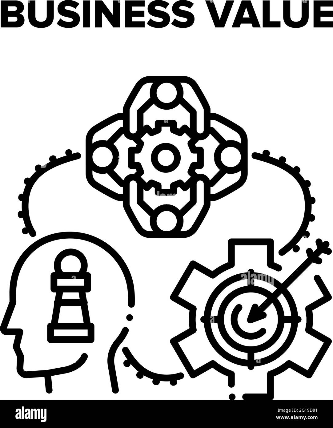 Business Value Increasing Vector Black Illustration Stock Vector Image ...